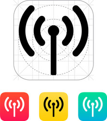 Radio antenna sending signal icon on white Vector Image