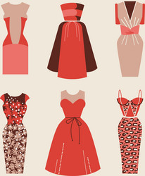 Collection woman dresses Royalty Free Vector Image