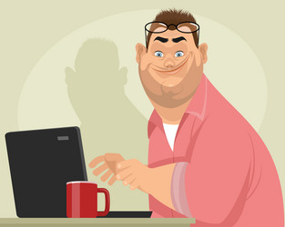 Smiling urban fat boy Royalty Free Vector Image