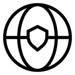 Global network secured via shield security Vector Image