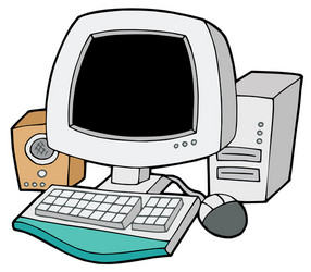 Cartoon desktop computer Royalty Free Vector Image