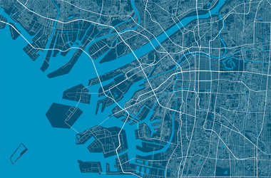 Osaka city map detailed administrative Royalty Free Vector