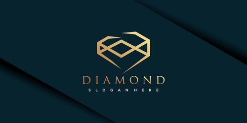 Diamond logo with unique design premium Royalty Free Vector