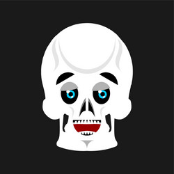 Skeleton angry emoji skull grumpy emotion Vector Image