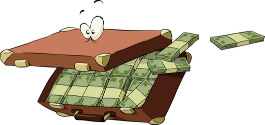 Suitcase full of money isometric Royalty Free Vector Image