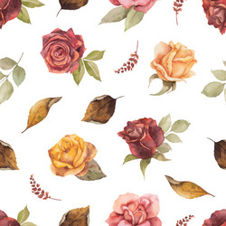 Watercolor floral seamless pattern Royalty Free Vector Image