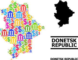 Triangulated mosaic map of donetsk republic Vector Image