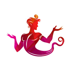 Genie logo design template pattern colors Vector Image