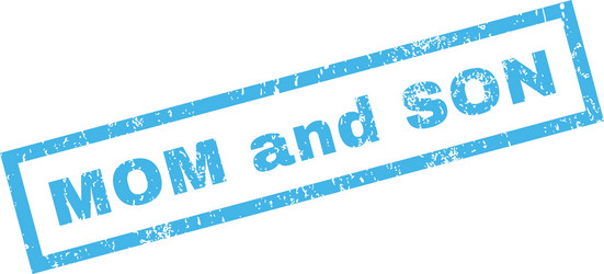 Mom and son rubber stamp Royalty Free Vector Image