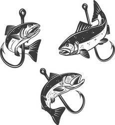 Hand drawn hawaiian fish hook logo design inspirat