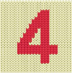 Silhouette of woven number Royalty Free Vector Image