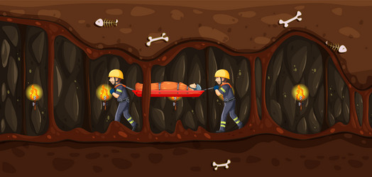 Cartoon of underground cave Royalty Free Vector Image
