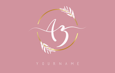 Az a z golden letter logo design with a creative Vector Image