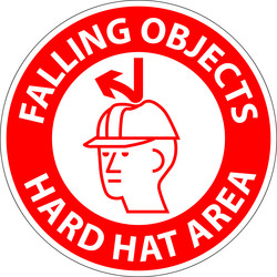 Danger sign falling objects hard hat area Vector Image