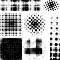 Halftone gradients set Royalty Free Vector Image