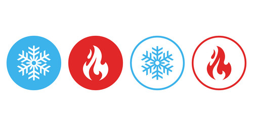 Hot and cold icon or fire ice sign Royalty Free Vector Image