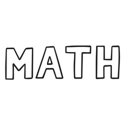 Subject math lettering Royalty Free Vector Image