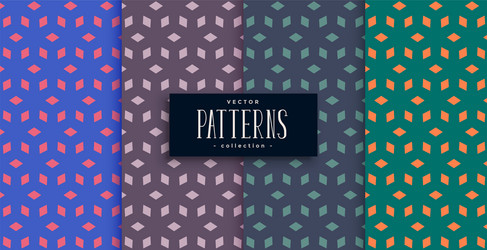 Stylish creative diamond shape pattern design set Vector Image