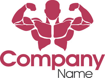 Strong people logo body builder design Royalty Free Vector