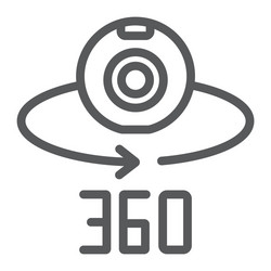 Camera 360 line and glyph icon device Royalty Free Vector