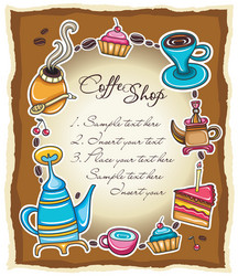 Cute coffee mate tea set Royalty Free Vector Image