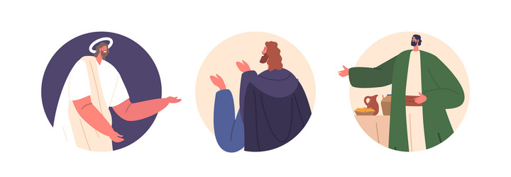 Isolated elements with jesus resurrection scenes Vector Image