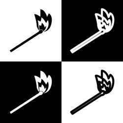 Match sign white contour Royalty Free Vector Image