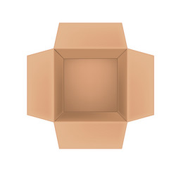 Open cartoon flat cardboard box on white Vector Image