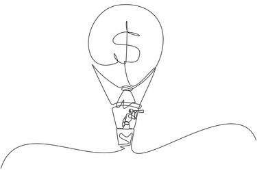 Single continuous line drawing robot enjoy hot Vector Image