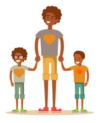 3 brothers isolated on white Royalty Free Vector Image