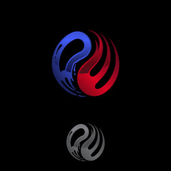Yin yang abstract line art logo Royalty Free Vector Image