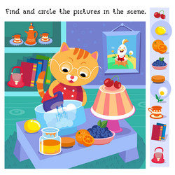 Find and circle objects puzzle game for children Vector Image