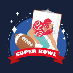 Supper bowl sport emblem Royalty Free Vector Image