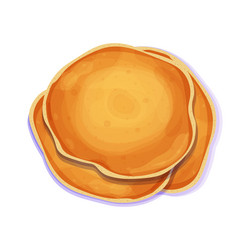 Pancake top view in cartoon style isolated Vector Image