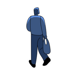 Cartoon People Walking Away
