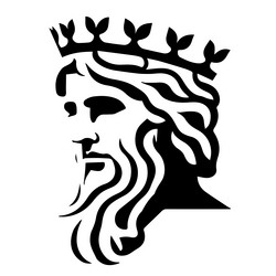 Ancient greek man head logo Royalty Free Vector Image