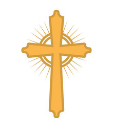 Catholic cross emblem Royalty Free Vector Image