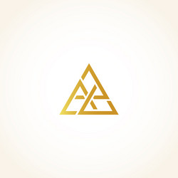 Isolated abstract golden color triangles contour Vector Image