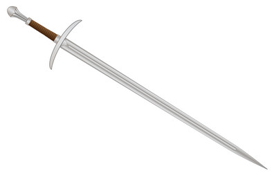 Knights sword outline Royalty Free Vector Image