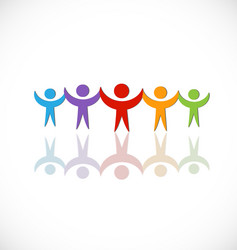 Group teamwork coming together icon Royalty Free Vector