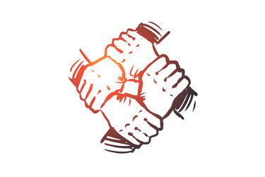 Book education hand commitment teamwork together Vector Image