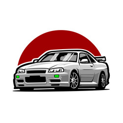 Japanese jdm exotic sport car emblem logo Vector Image