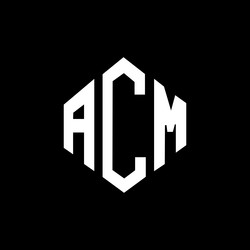 Acm letter logo design with polygon shape Vector Image