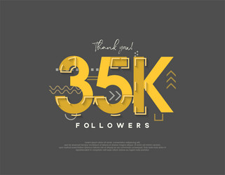35k followers celebration number with shiny Vector Image