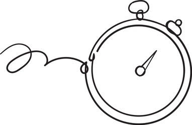 Line drawing clock icon with doodle hand drawn Vector Image