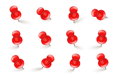 Red push pin Royalty Free Vector Image - VectorStock