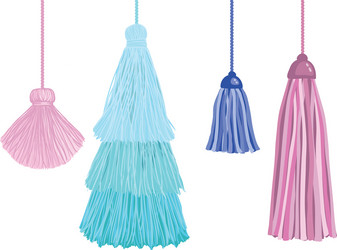 Hanging decorative tassels set with ropes Vector Image