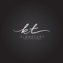 Kt simple signature logo - handwritten template Vector Image