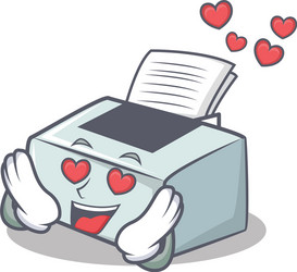 Waving printer character cartoon style Royalty Free Vector