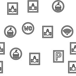 Public service signs seamless pattern Royalty Free Vector